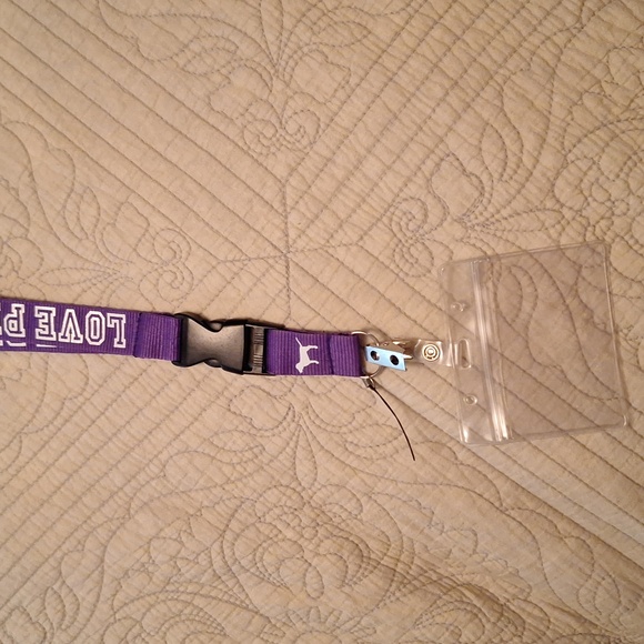 PINK Victoria's Secret | Other | Purple Around The Neck Name Tag Holder ...